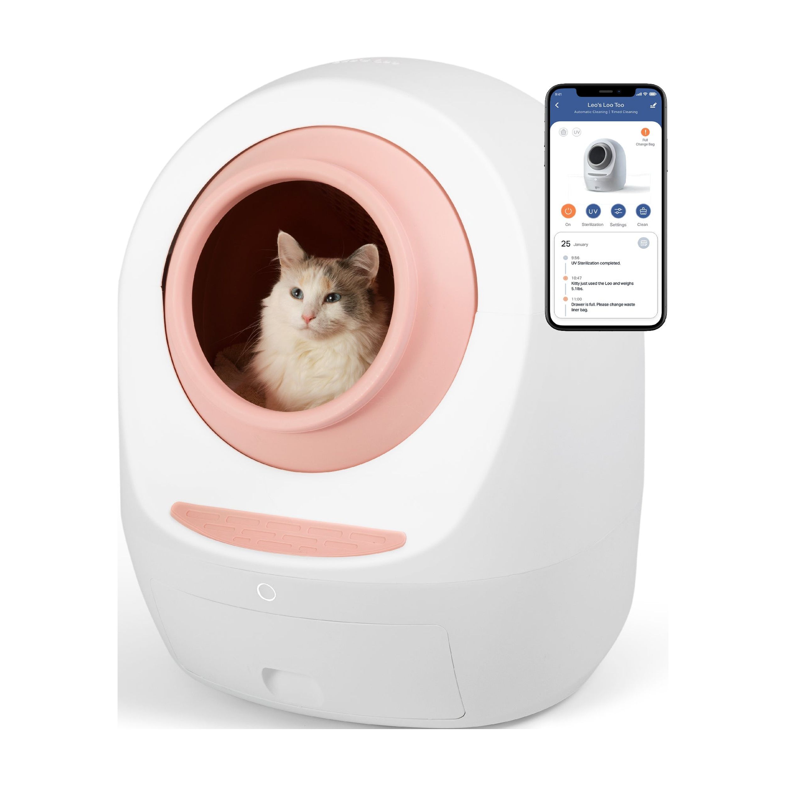 Meowy Studio Loo Cat Litter Box All in One Cover Litter Filter Plate ...