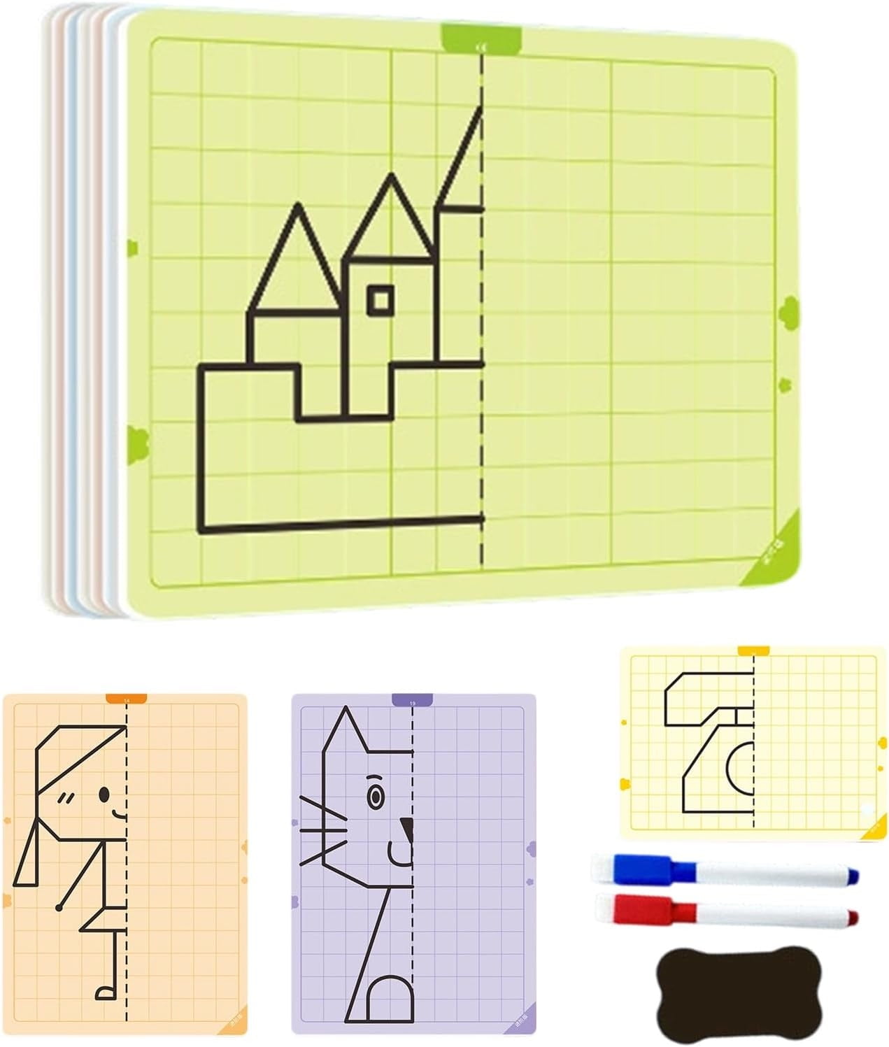 Leodye 1PC Symmetrical Drawing Card Educational Tool STEM Art Activity ...