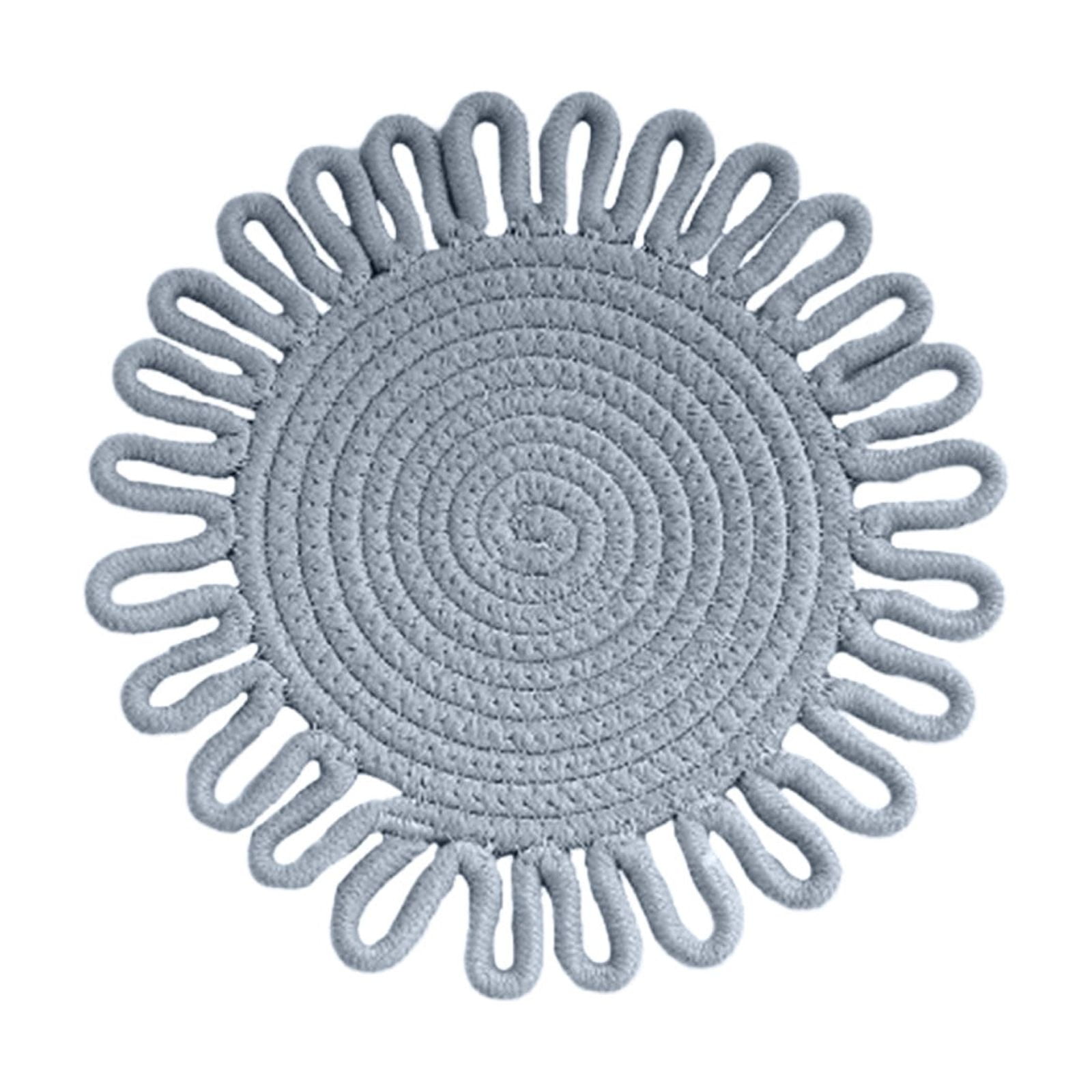 Leodye 1PCS Handwoven Flower-shaped Insulation Pad Heat-resistant ...