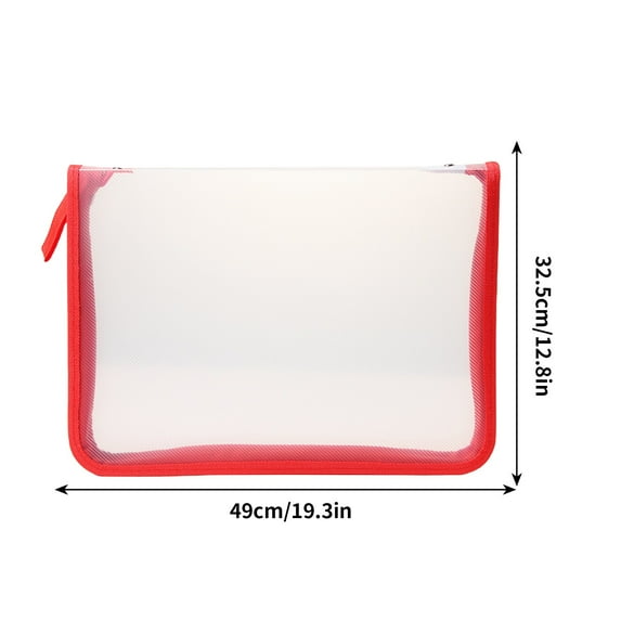 Leodye 1PCS Transparent Twill A4 Zipper File Bag Durable Portable ...