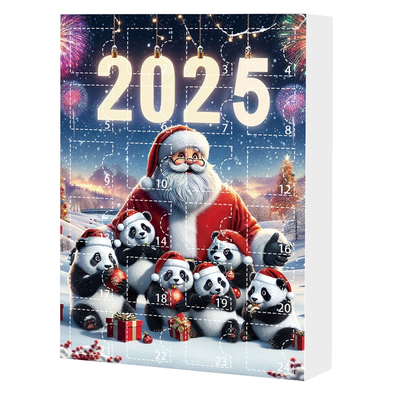 Leodye 1pcs Christmas Advent Calendar 2025 with Panda Design, 24 Days ...