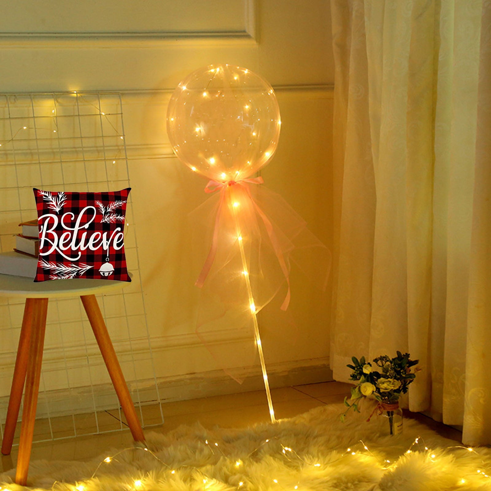 Leodye 22 Inch LED Light Up Balloon Rose Bouquet Large Package of Yarn ...