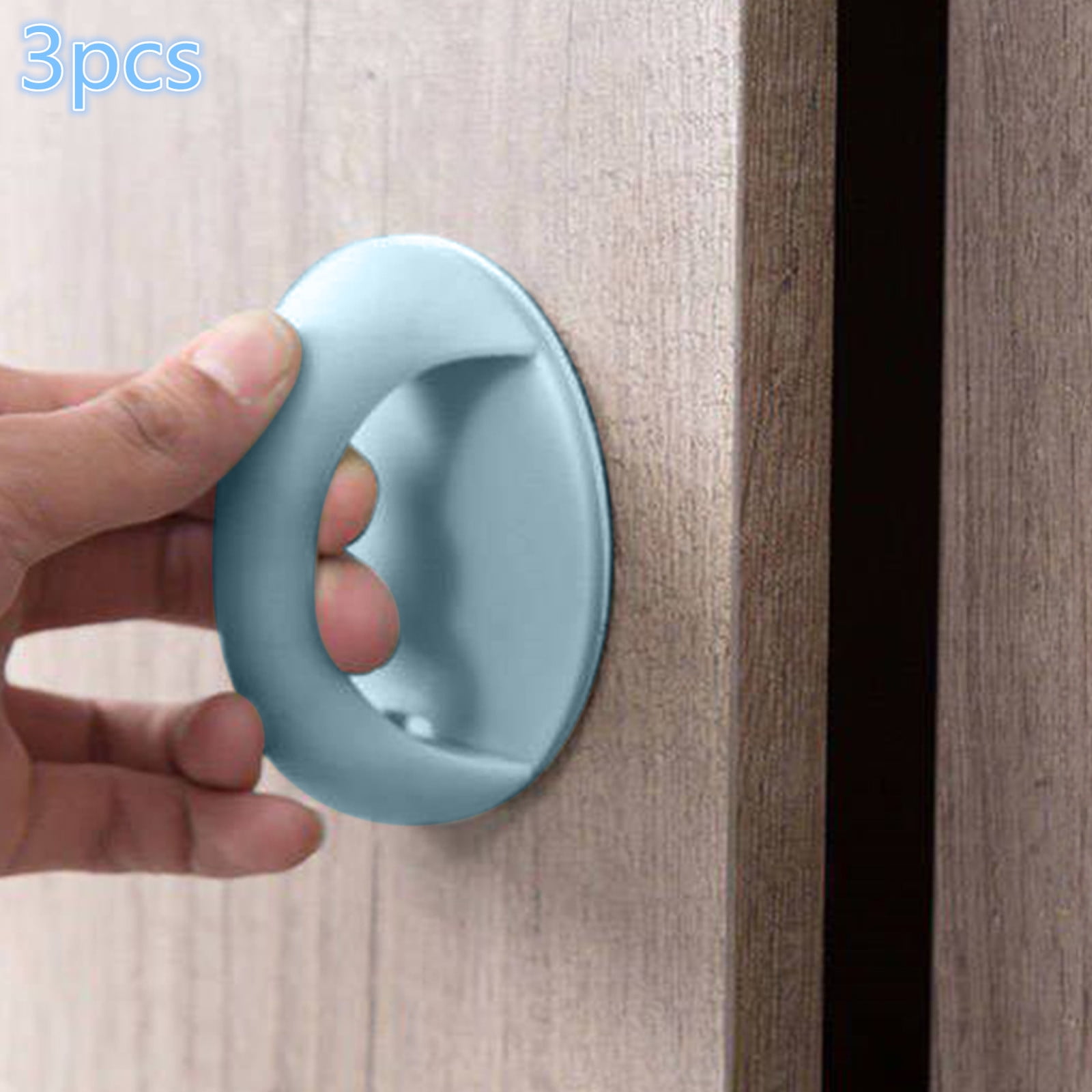 Leodye 3 Pack No Drill Door Handles - Plastic Pulls for Cabinet ...