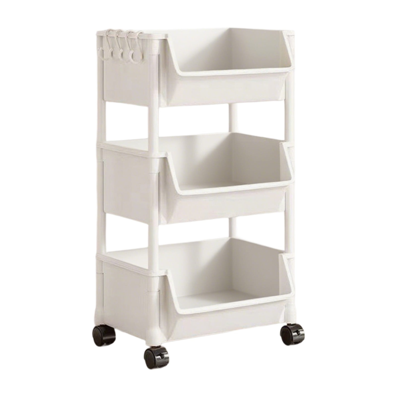 Leodye 3-Tier Plastic Rolling Utility Cart with Handle, Multi ...