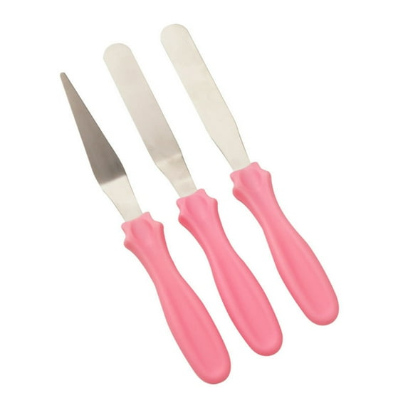 Leodye 3-piece Baking Spatula & Smoothing Knife Set Straight Curved ...