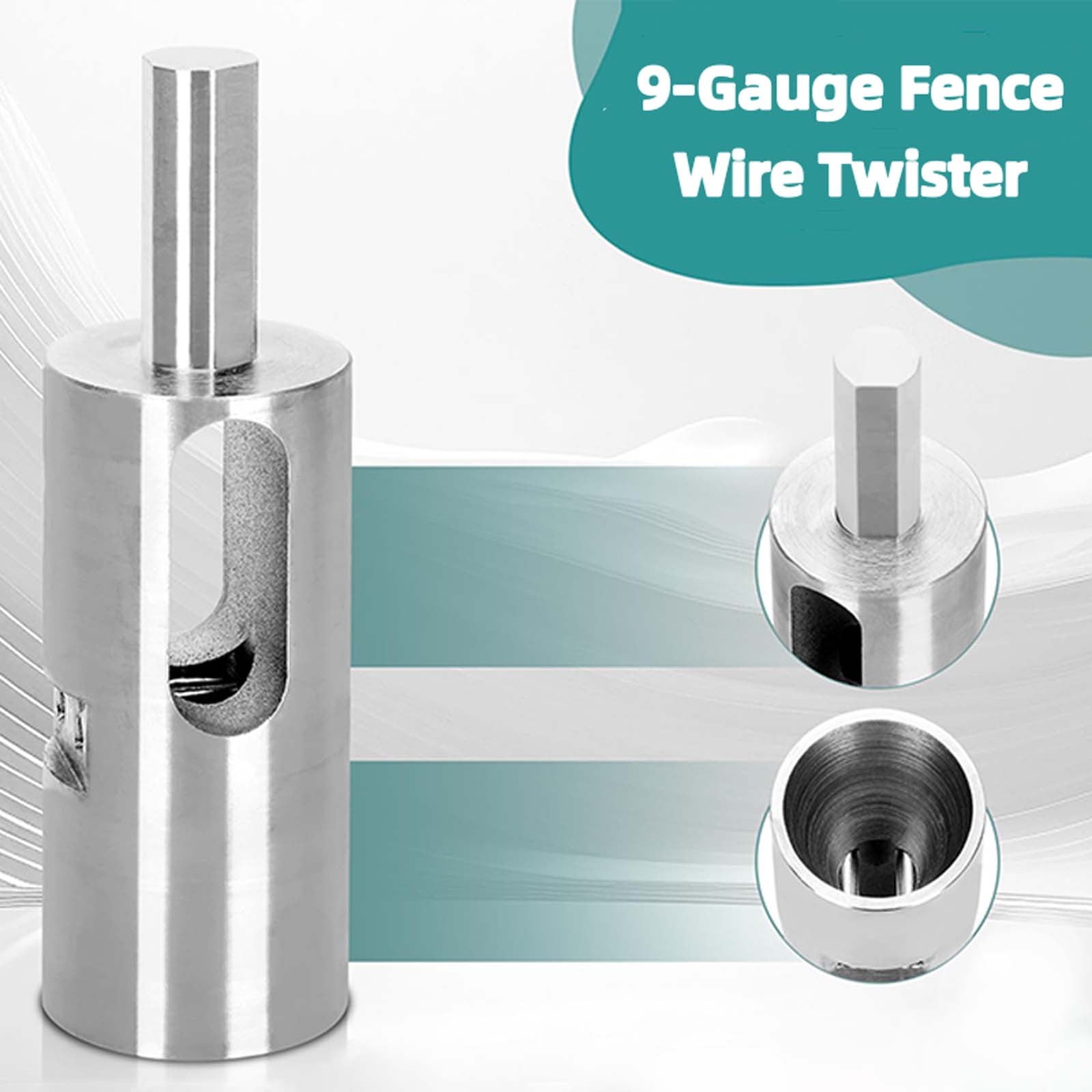 Leodye 9-Gauge Fence Wire Twister, for 3-Jaw Drill Chuck, Industrial ...