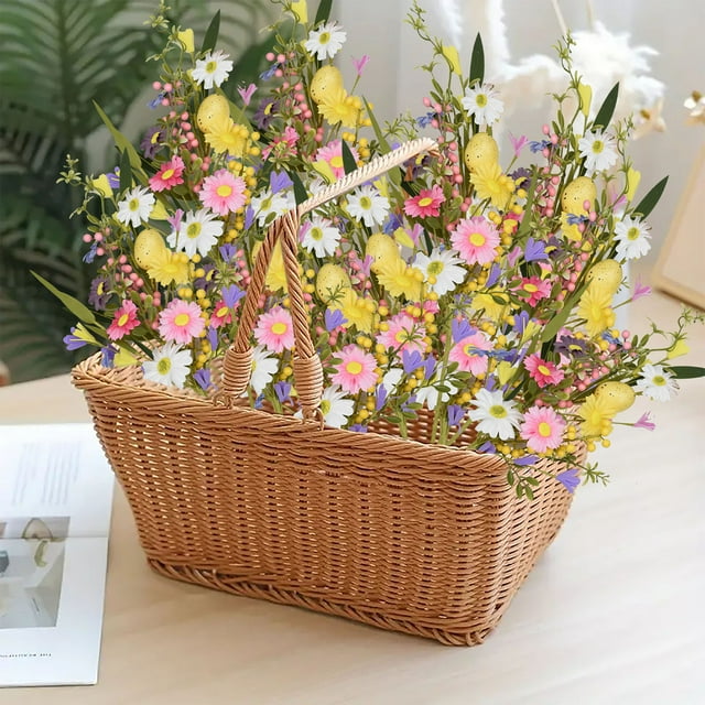 Leodye Artificial Easter Flowers Easter Sprays With Easter Eggs And ... Leodye Artificial Easter Flowers Easter Sprays With Easter Eggs And ...