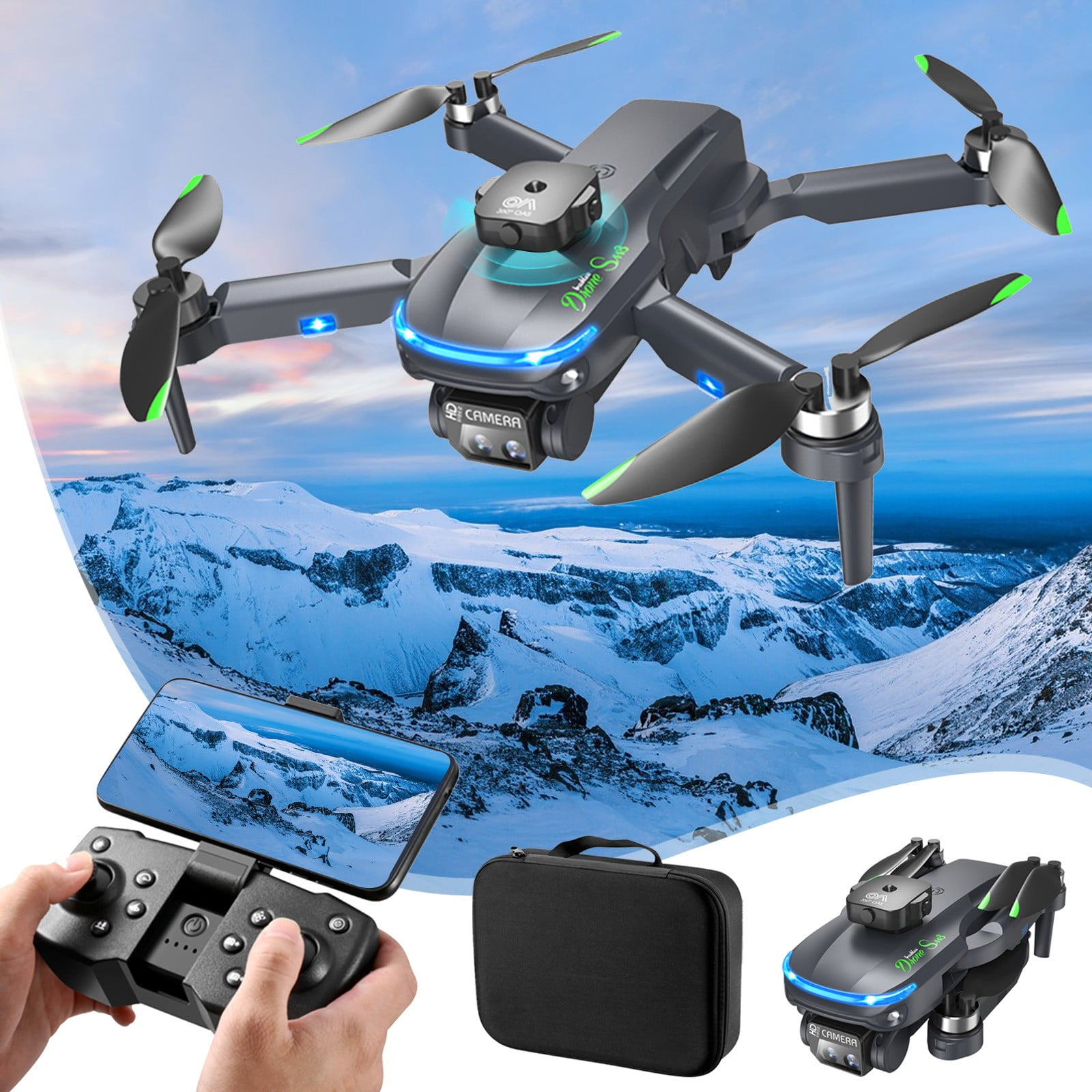 Leodye Camera Folding UAV 4K HD Aerial Photography DroneBrushless Motor ...