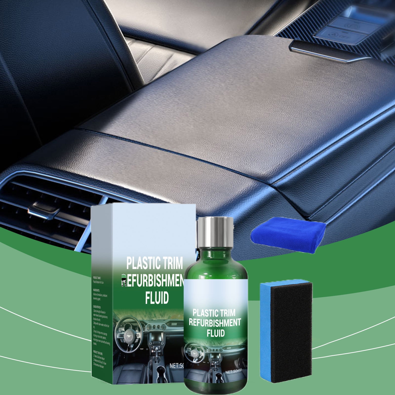 Leodye Car Interior Dashboard Cleaning Agent, 50ml, Stain Removal ...