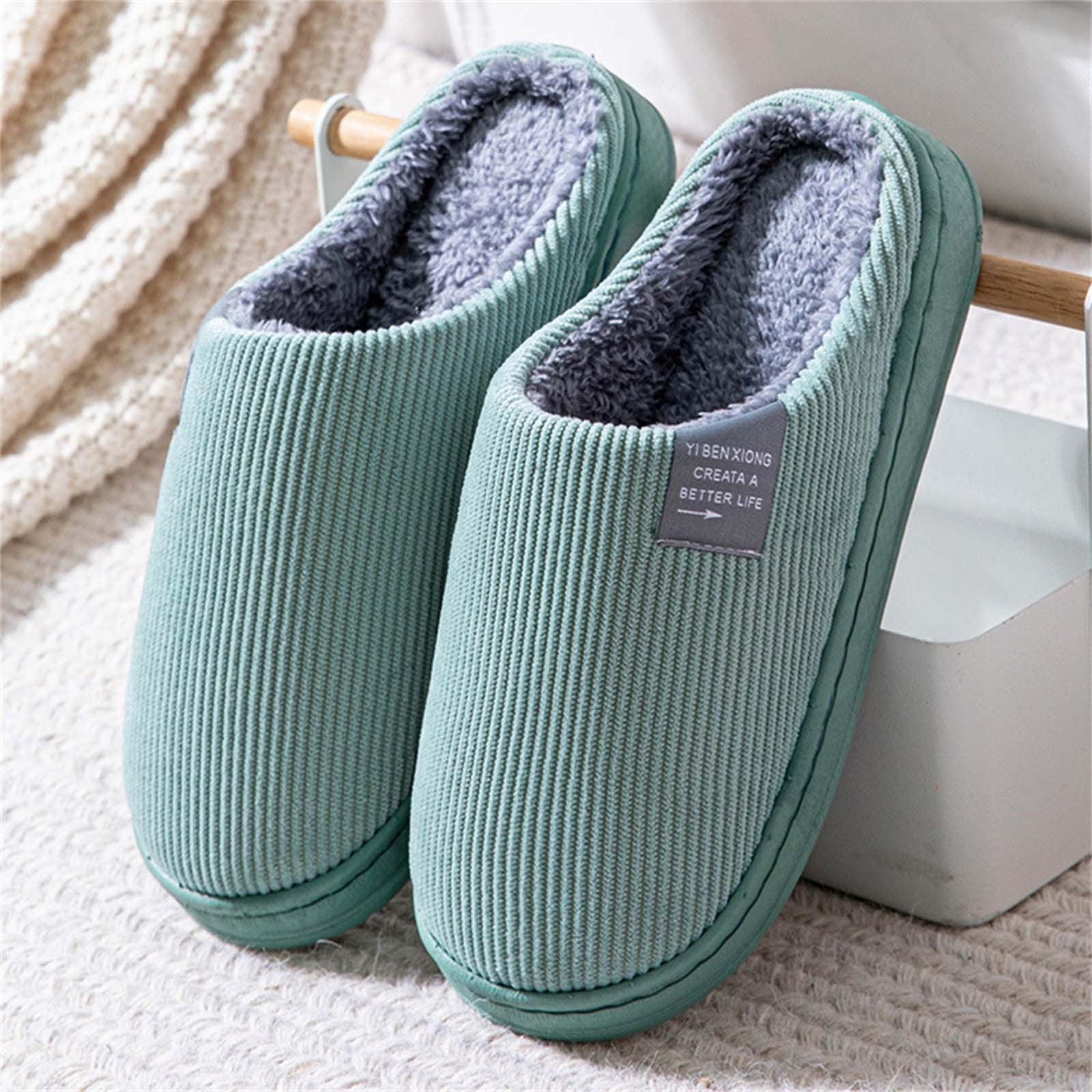 Leodye Cotton Slippers Season Indoor Home Bag and Couple Warm Shoes ...