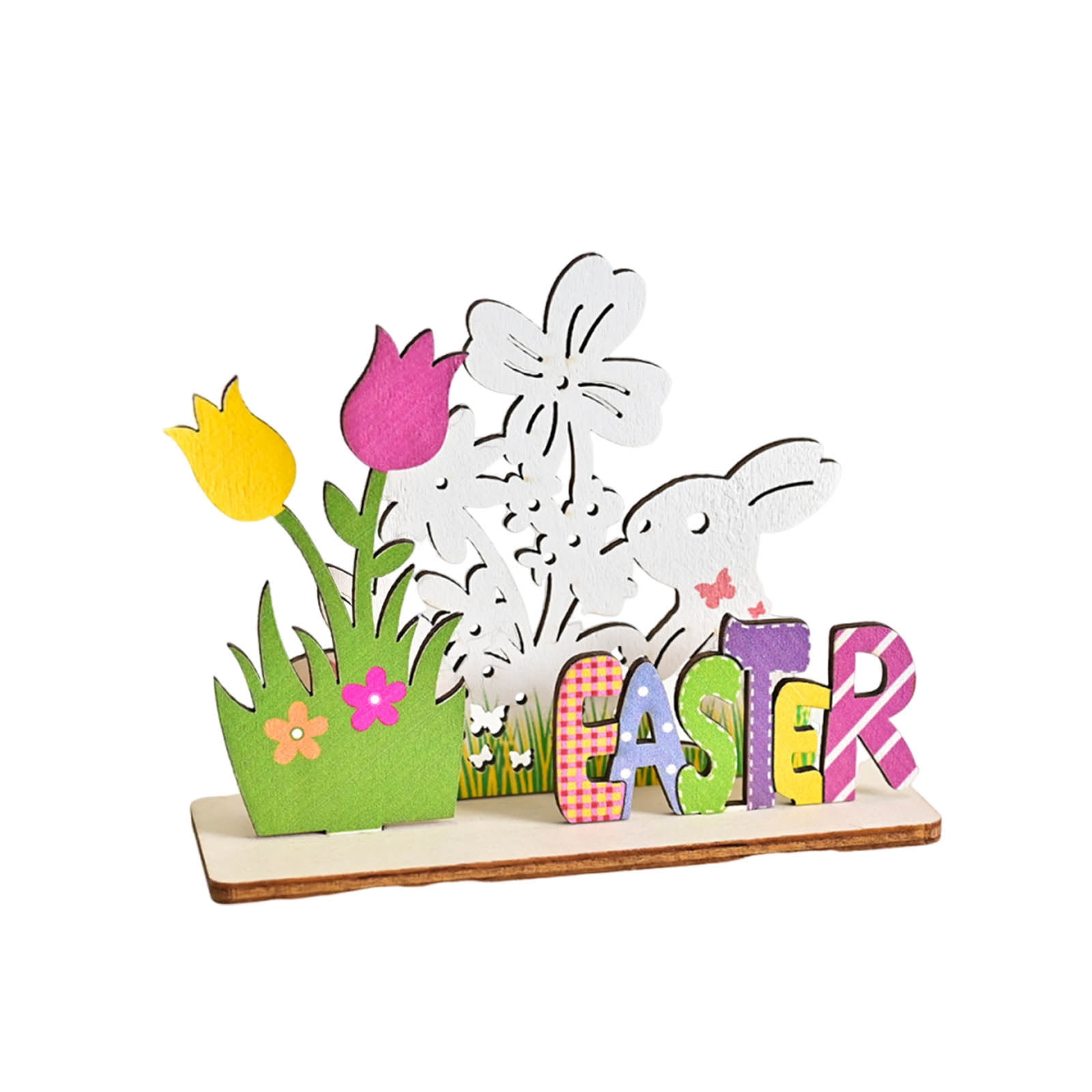 Leodye Creative Easter Puzzle Wooden Ornament Colorful Three ... Leodye Creative Easter Puzzle Wooden Ornament Colorful Three ...