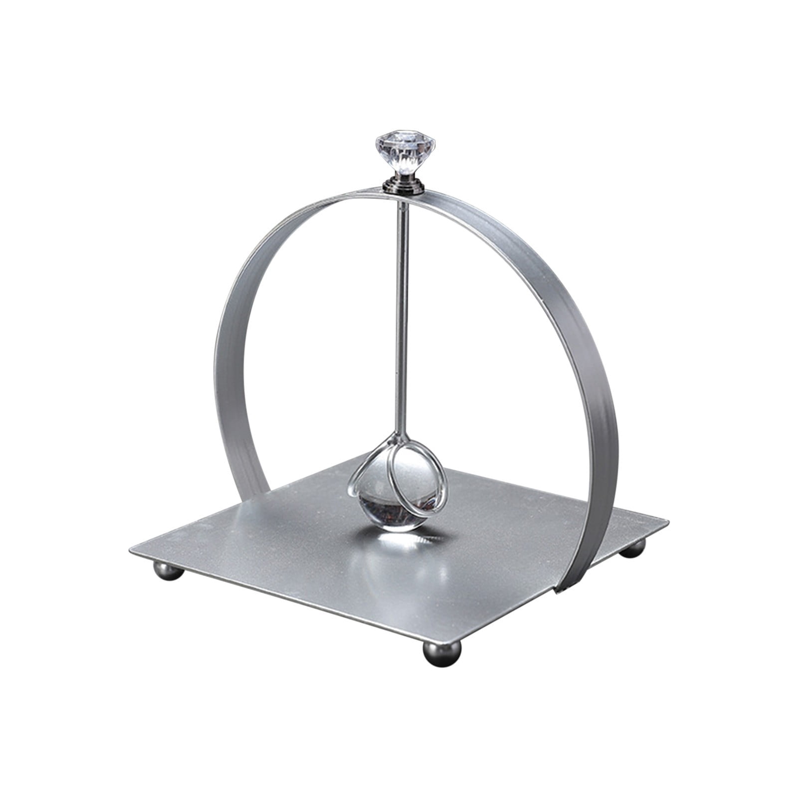 Leodye Elegant Wrought Iron Paper Towel Stand with Crystal Ball Design ...