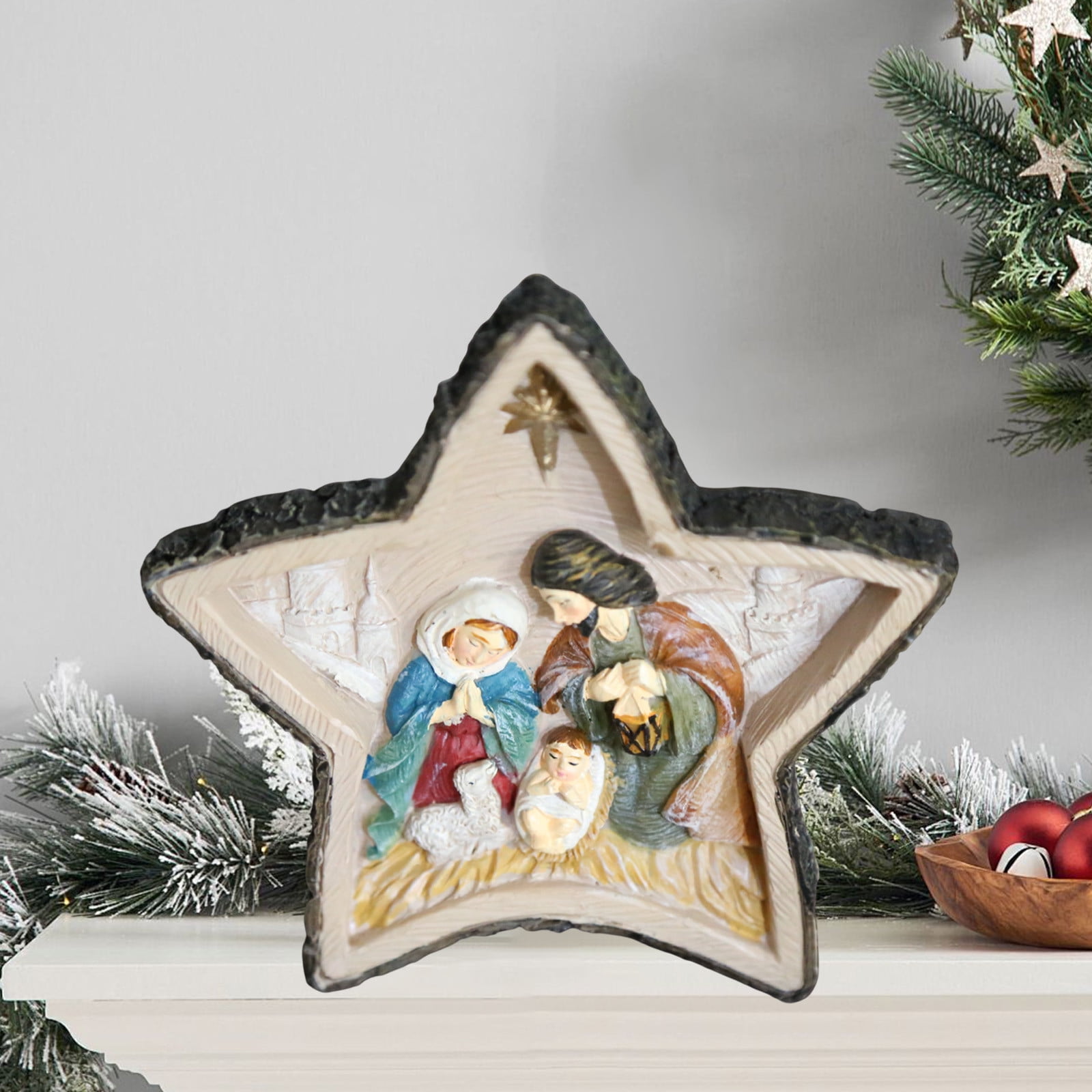 Leodye European Scene Setup Gifts Home Living Room Holy Family Window ...