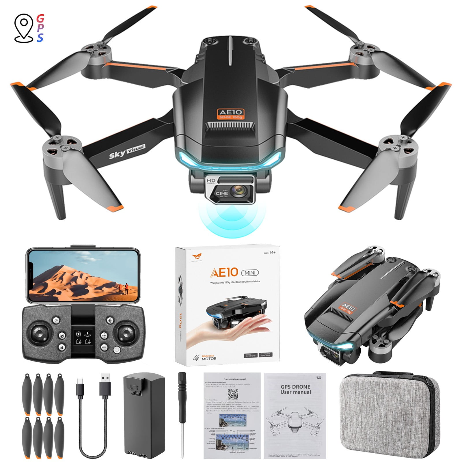 Leodye GPS Drone with 4K Camera for Adults RC Quadcopter with Auto ...