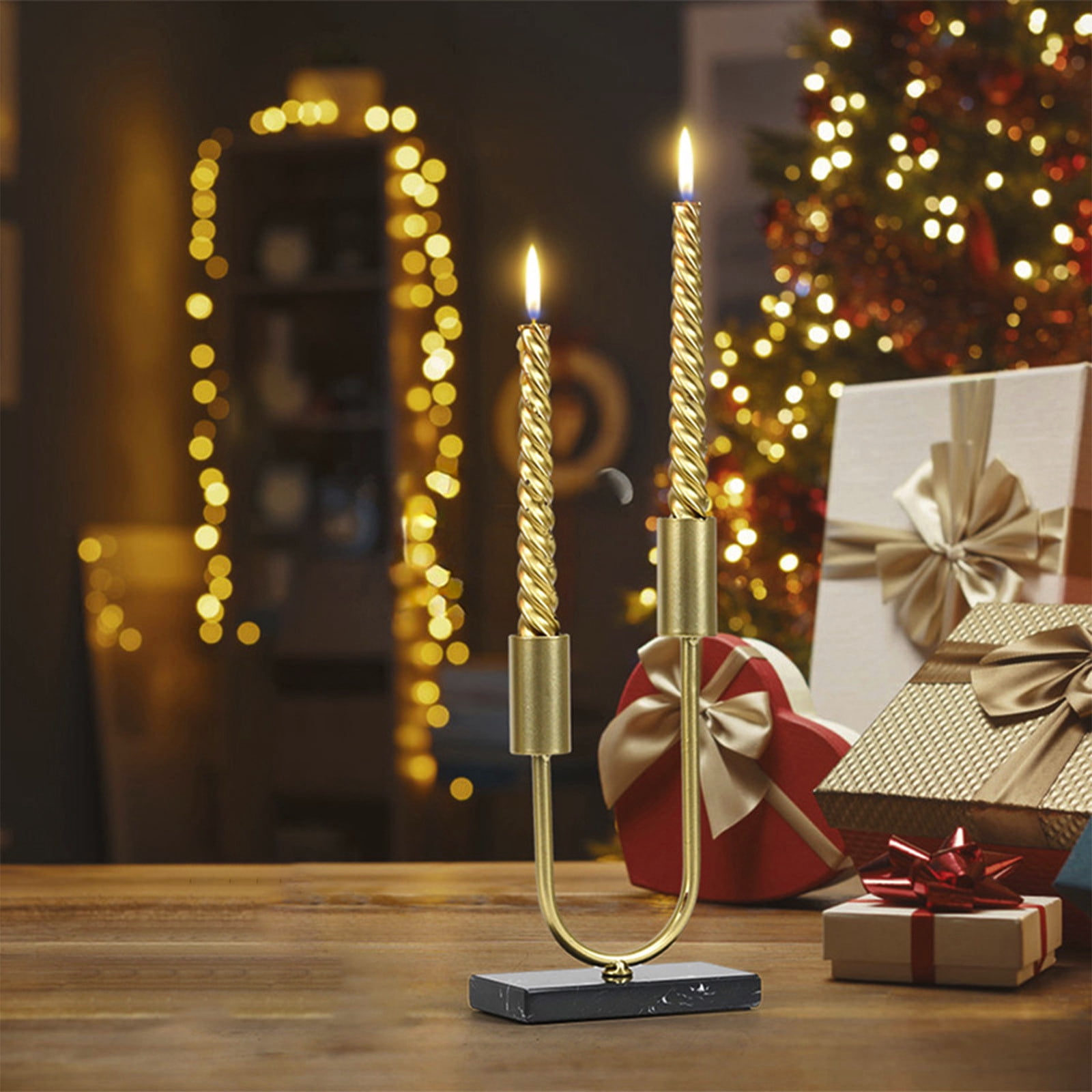 Leodye Gold Metal Candlestick Holders, Taper Candle Holders, Candelabra ...