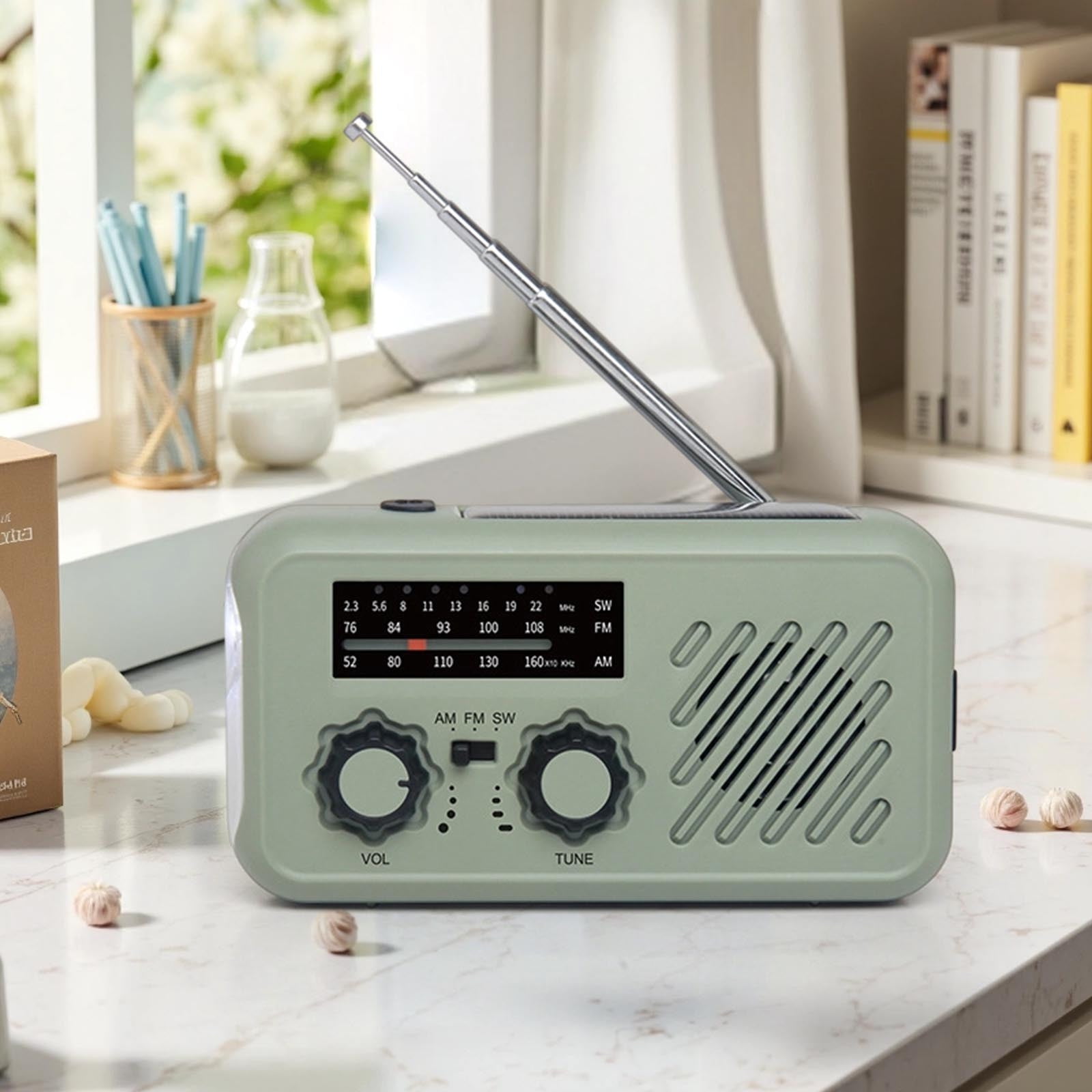 Leodye Hand Crank Solar Emergency Radio,AM/FM/SW Weather Alert,3W LED ...