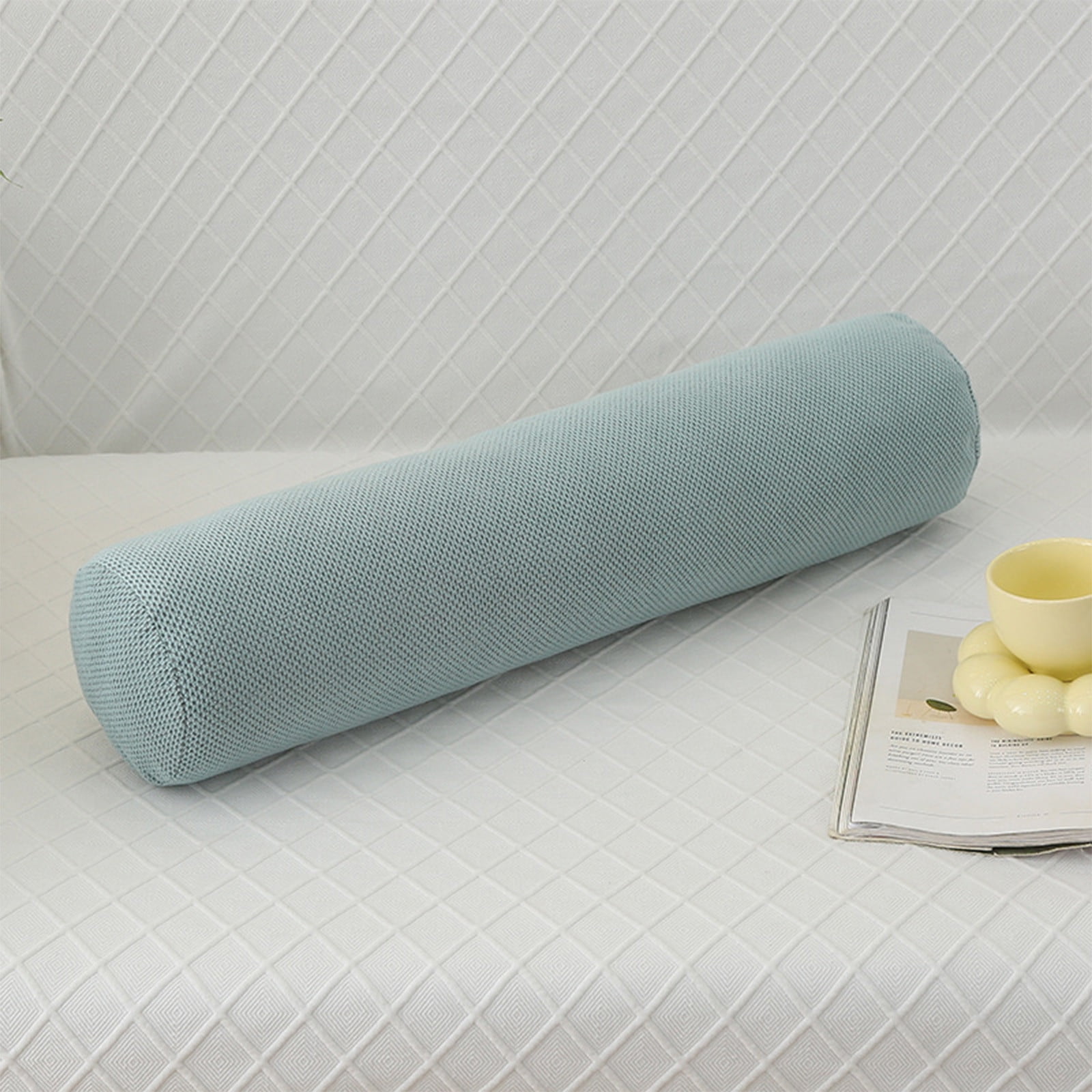 Leodye Health Round Cervical Roll Cylinder Bolster Pillow with ...