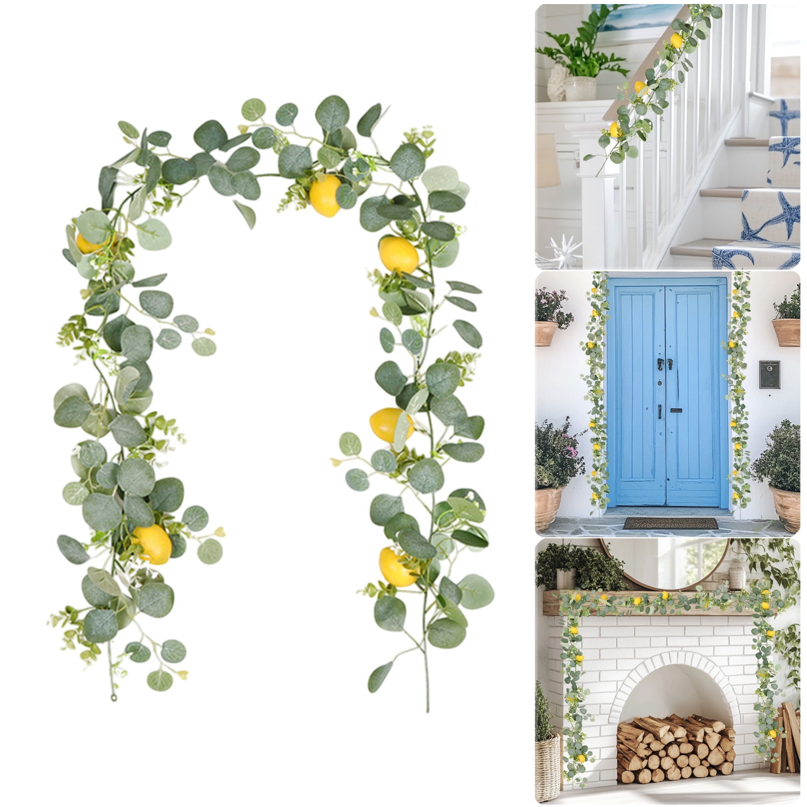 Leodye Lemon Rattan Garland,Artificial Indoor Greenery Arrangement ...