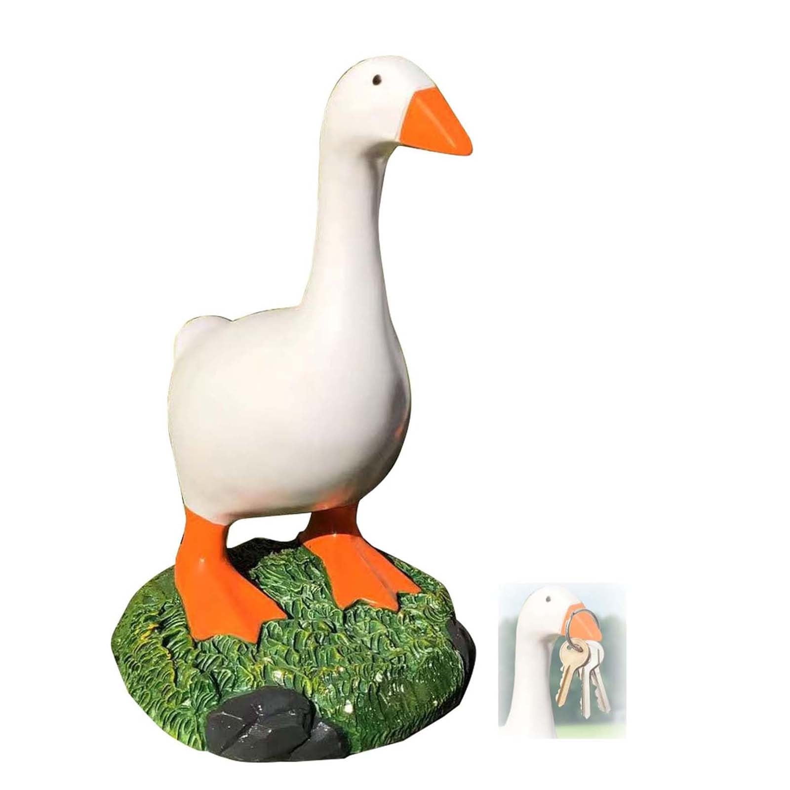 Leodye Magnetic Duck Statue Key Hook, Resin Craft Quirky Decor, Angry ...