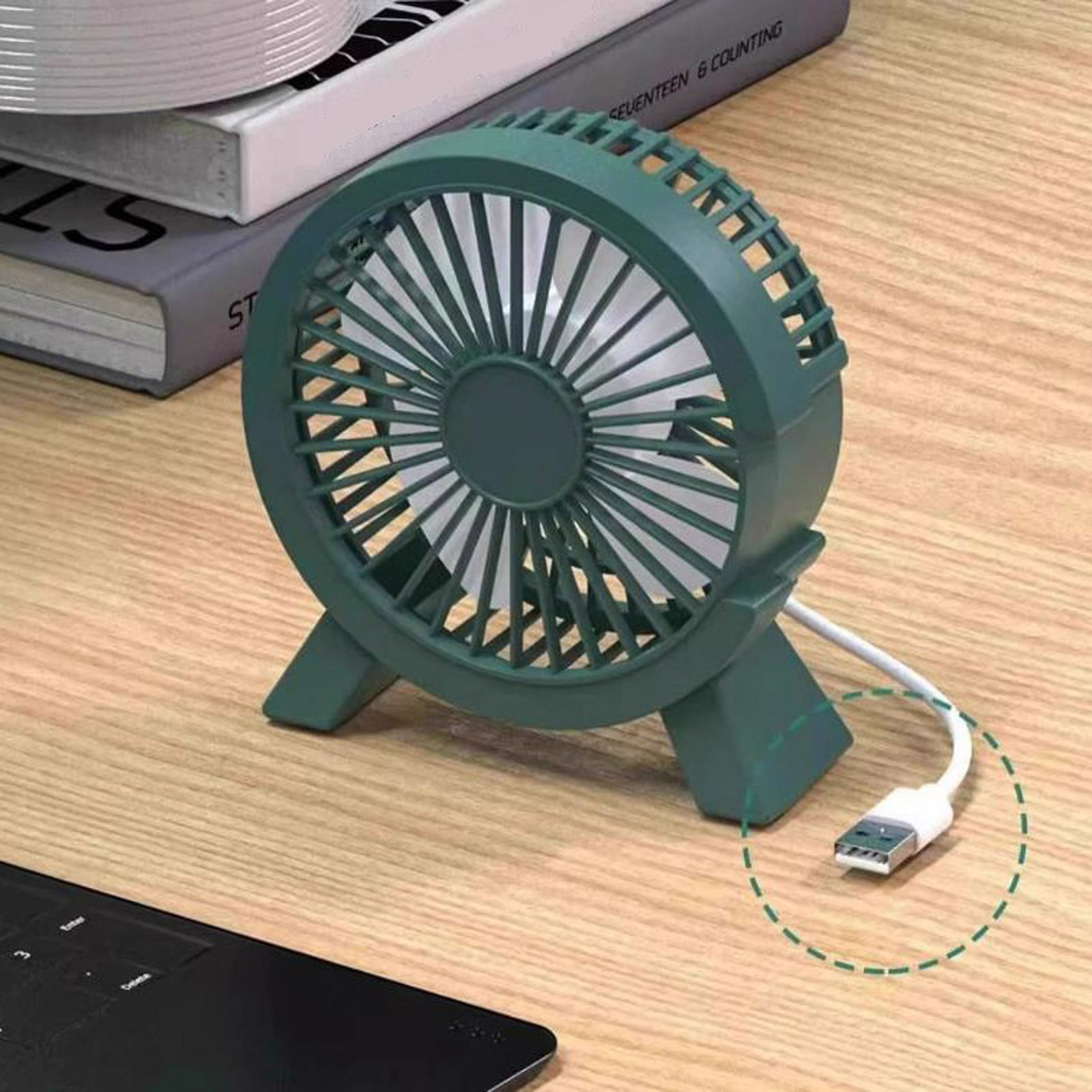 Leodye Mini Portable Silent Electric Fan, USB Plug-in, Compact Size ...