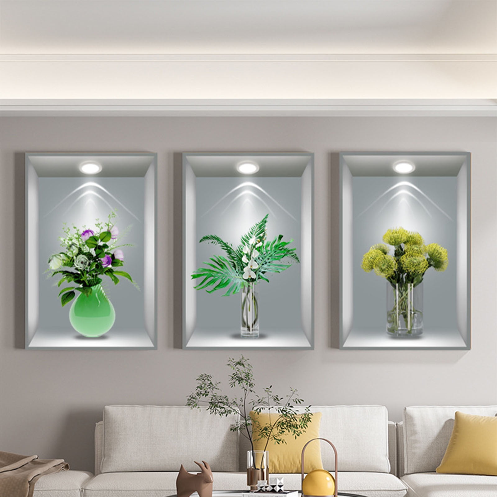 Leodye PVC Wall Decals,3D Plants & Flowers Effect,Decorative Aisle ...