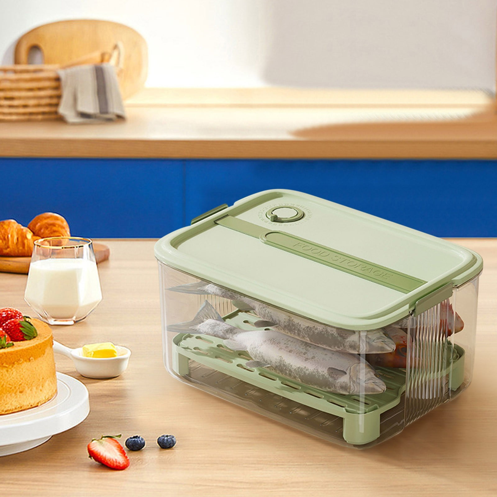 Leodye Portable Kitchen Refrigerator Storage Box, Multi-layer Food ...