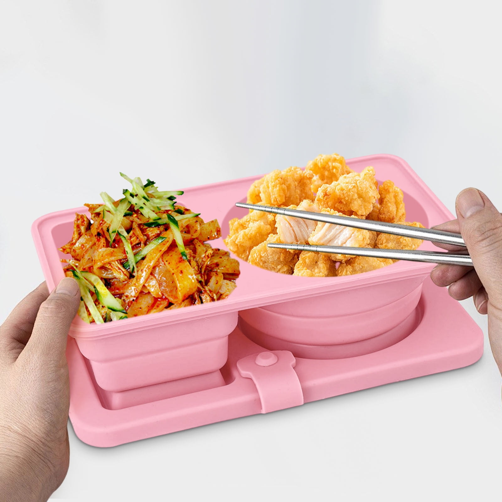 Leodye Silicone Reusable Snack Container with Lids 2025 New, Double ...