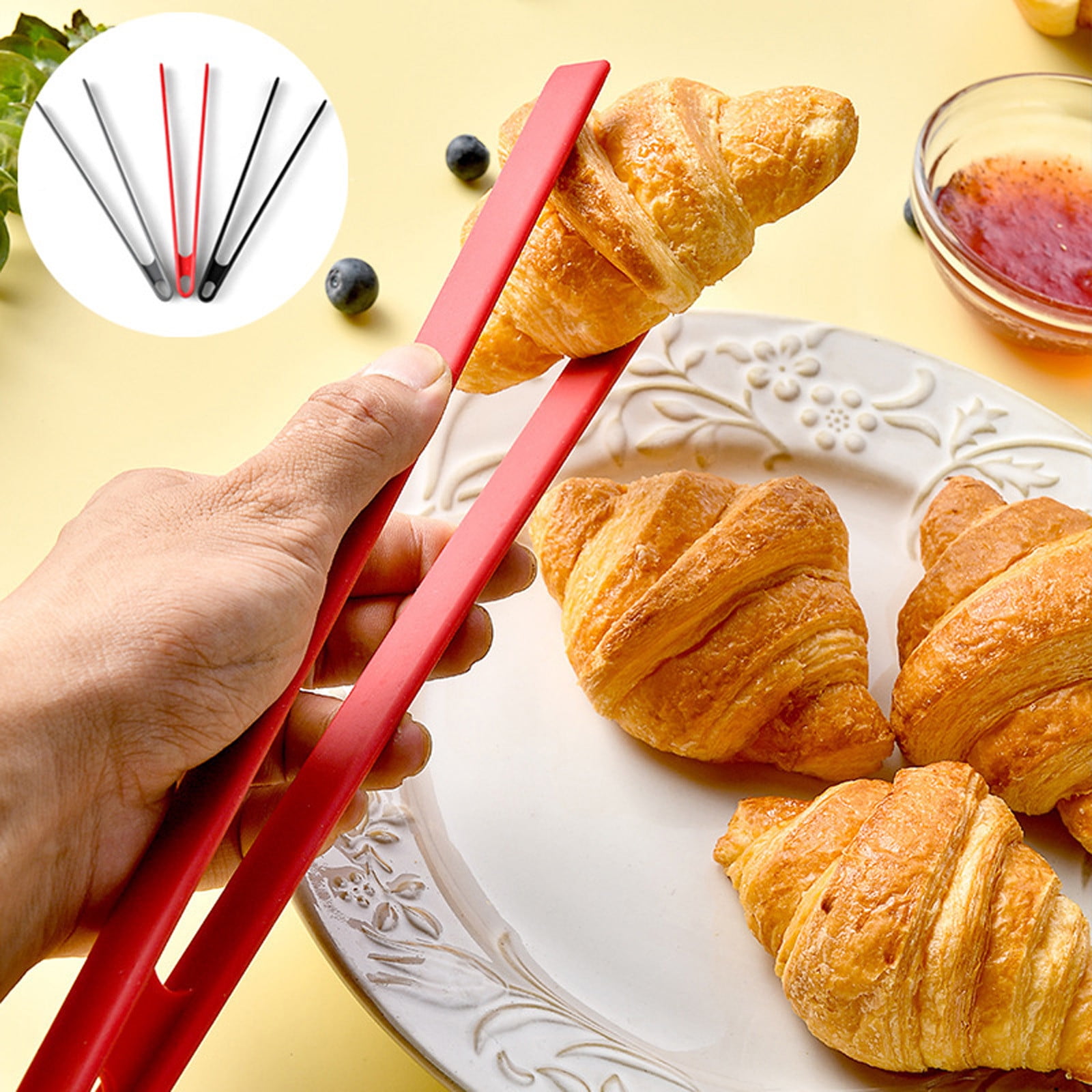 Leodye Silicone Toast Tongs, Trivet Tongs for Cooking, Anti-slip 11 ...