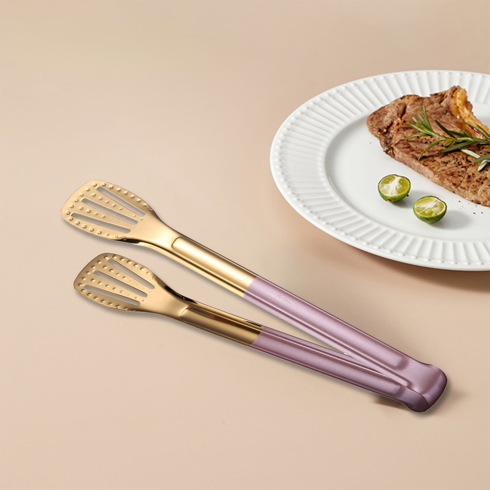 Leodye Stainless Steel Food Clips,BBQ,Grill,Steak,Vegetable Clips ...