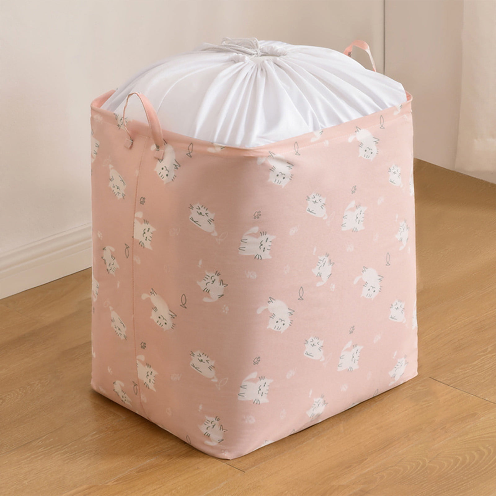 Leodye Storage Basket Household Oversized Foldable Drawstring Beam ...