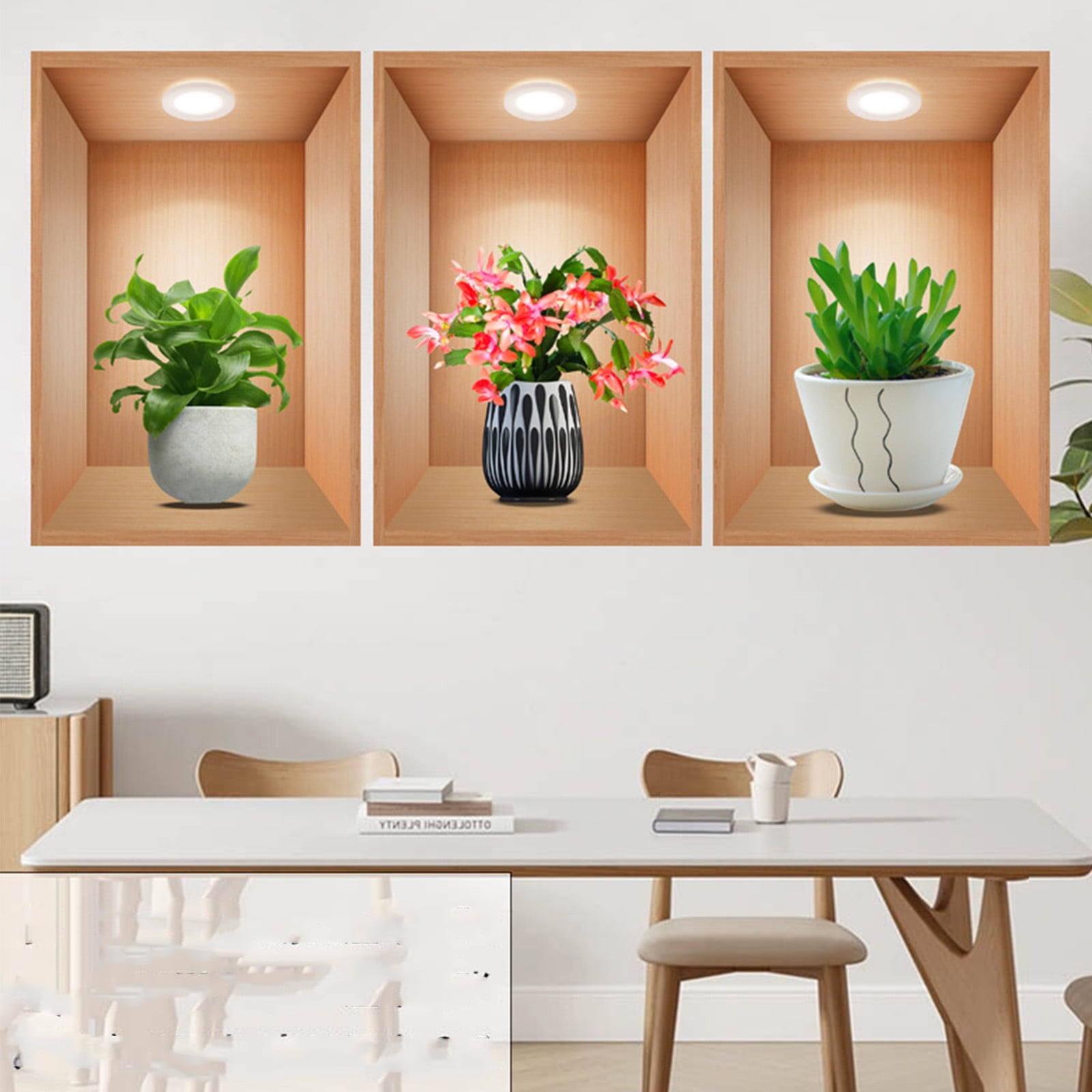 Leodye Stunning 3D Wall Decals, Plants & Flowers Effect, Ideal for ...