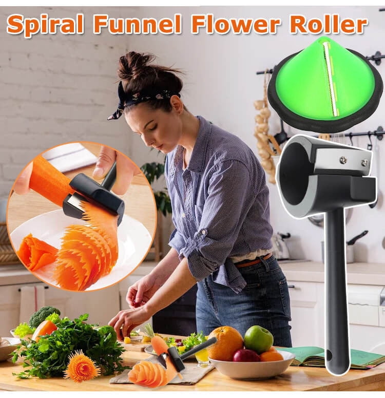 Leodye Vegetable & Fruit Flower Roller Set, Conical & Funnel Design ...