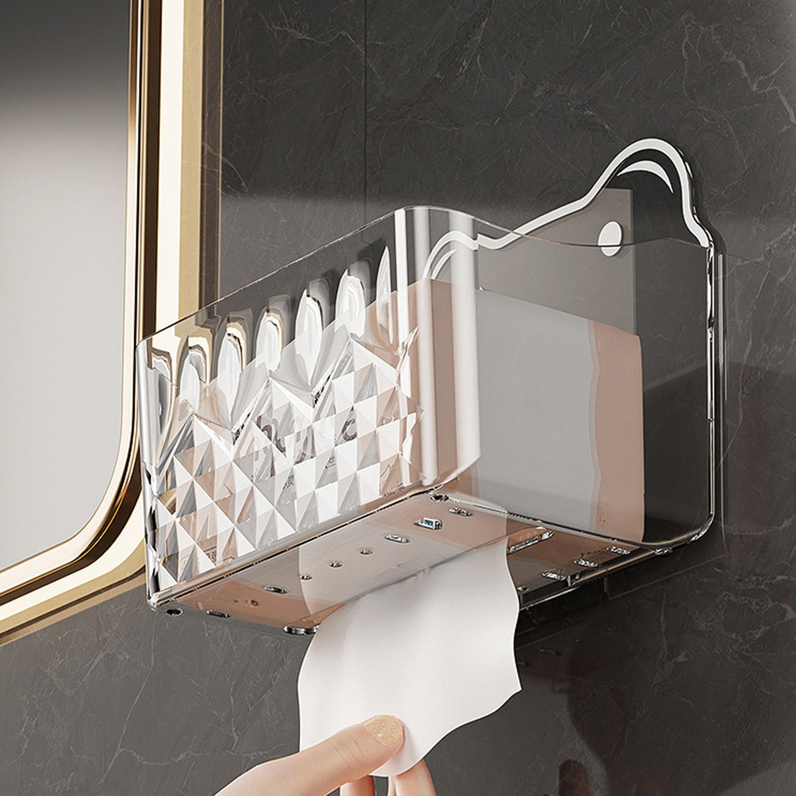 Leodye Wall Mounted Tissue Storage Box - No Punching Design for Space ...