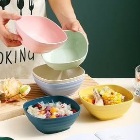 ReaNea White Plastic Bowls Set, 12 Pieces, 25oz, Lightweight, Durable ...