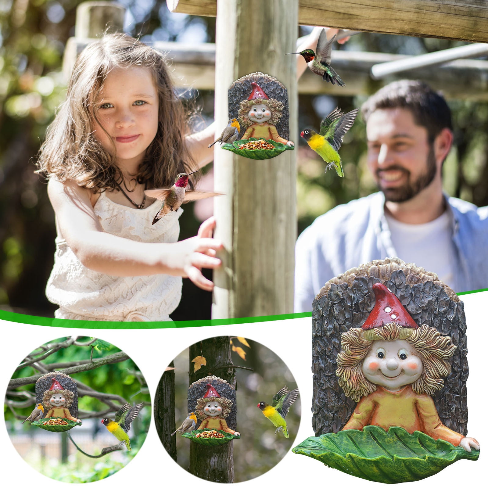 Leodye Whimsical Tree Sculpture Garden Decoration, Yard Art Peeker Yard ...