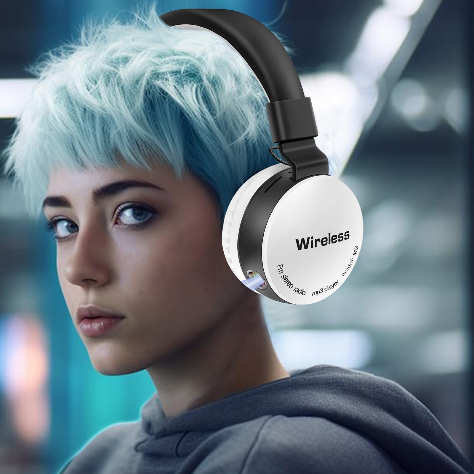Leodye Wireless Bluetooth Headphones Over Ear with Light and Mic 8 ...