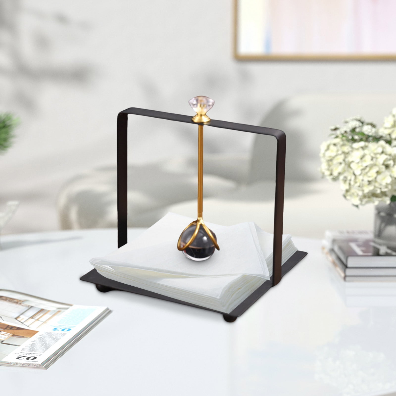 Leodye Wrought Iron Paper Towel Stand, Crystal Ball Decoration ...