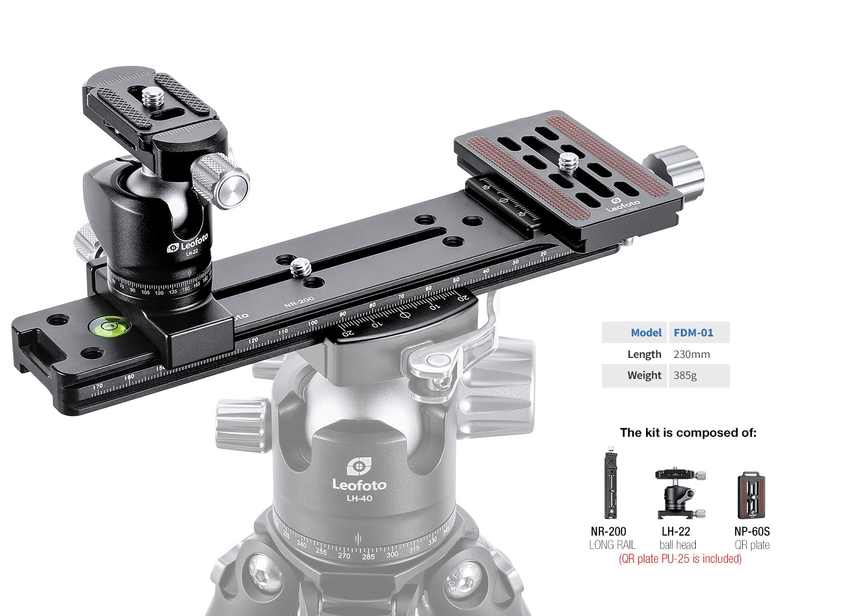 Leofoto Binocular Rangefinder Rail Kit, 23 cm, Black - Walmart.com
