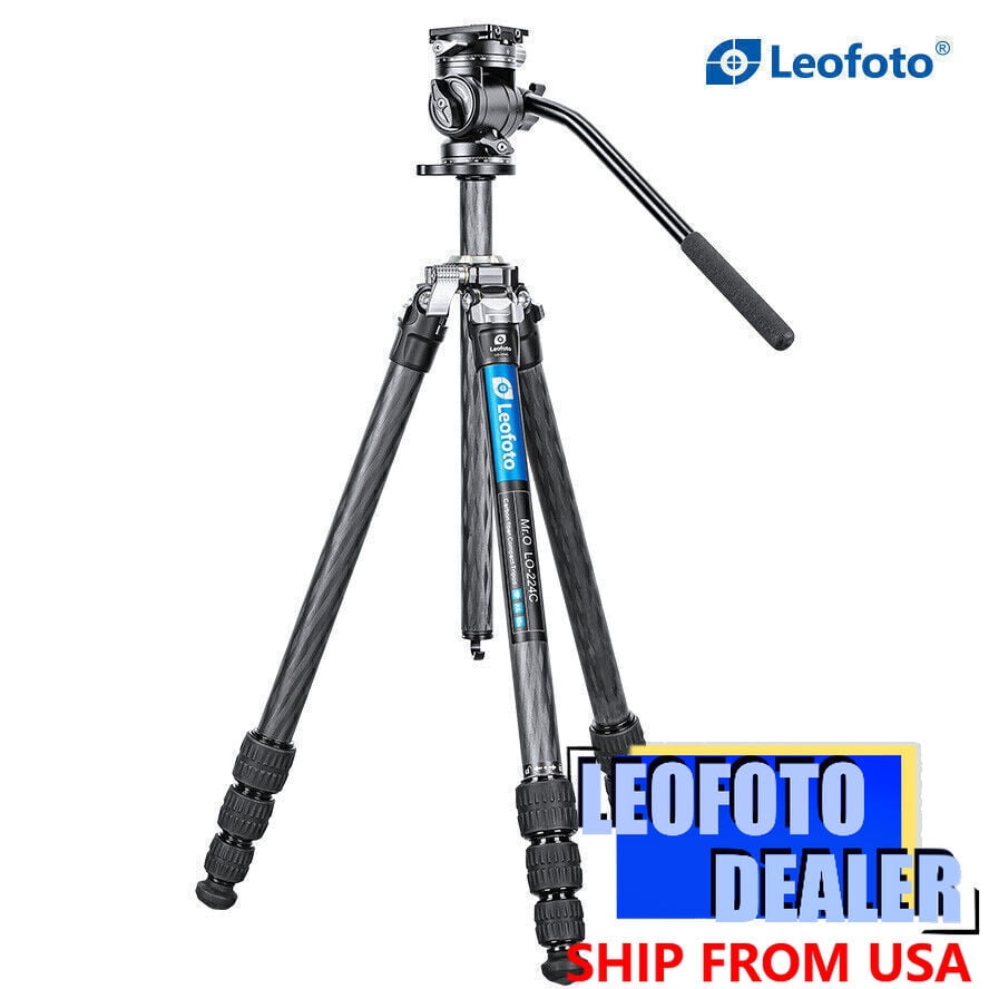 Leofoto LO-224C+BV-1R CF Video Tripod Kit with Tilt Column & Fluid Head - Walmart.com