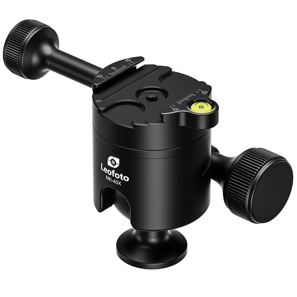 Leofoto MK-40X Rifle Ball Head with Rosette, 3/8" Mounting Socket, Arca Clamp, Elongated Control ...
