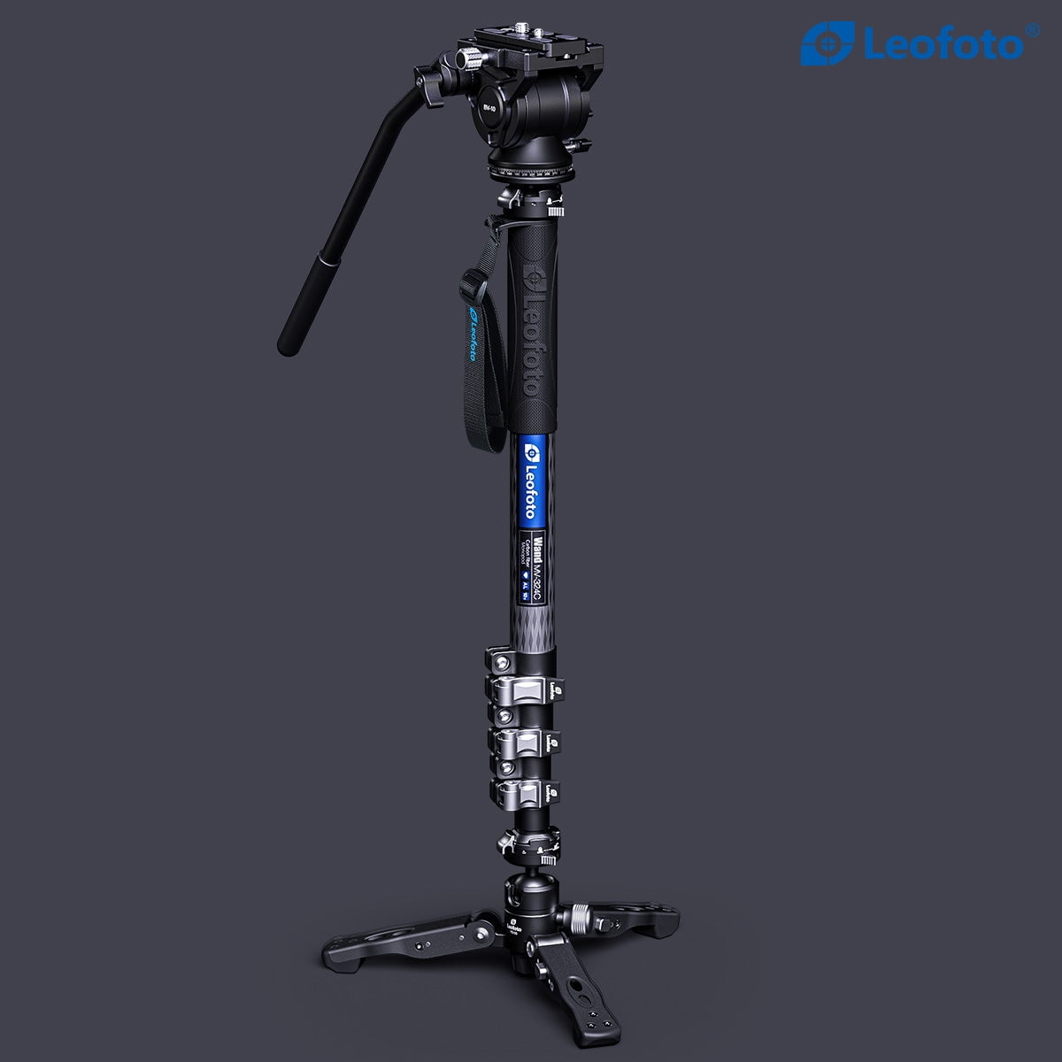 Leofoto MV-324C + VD-03 + BV-10 Video Monopod System with Base Support ...