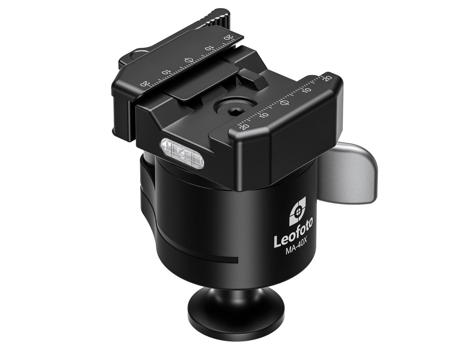 Leofoto Outdoors Lever-Release Rapid Lock Ball Head w/ Hybrid Clamp ...