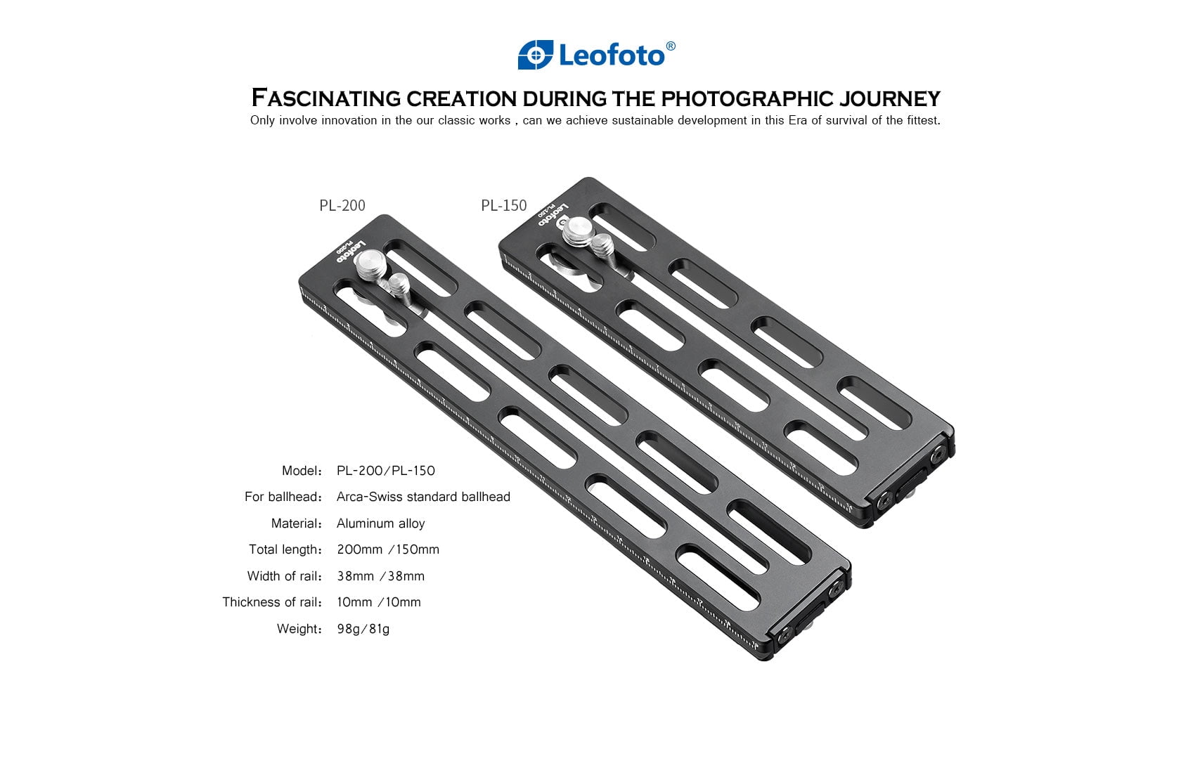 Leofoto PL-150 (150mm) / PL-200 (200mm) Long Lens Support Plate for ...