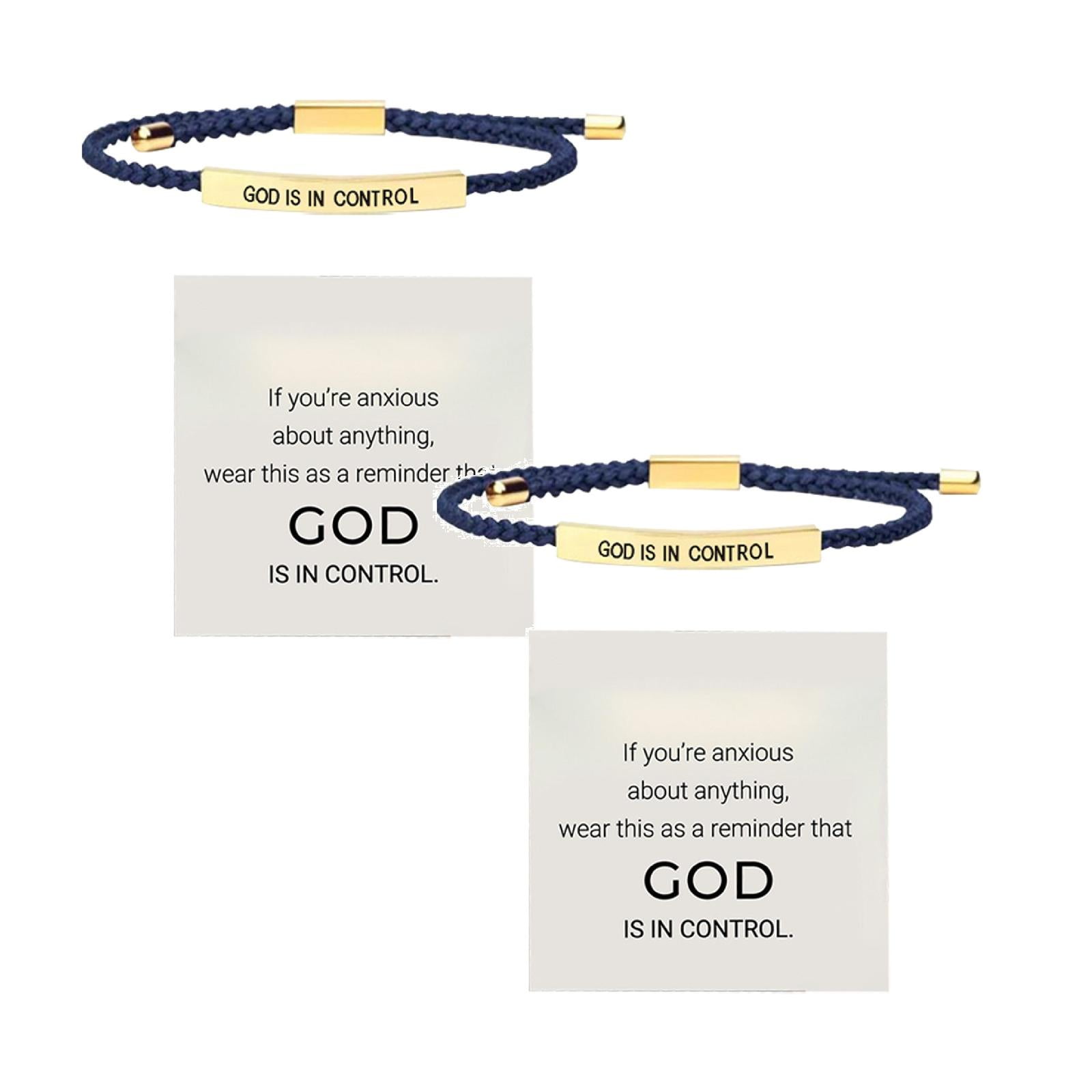 Leojiow 2Pcs God Is In Control Bracelet In Elegant Gold, Adjustable ...