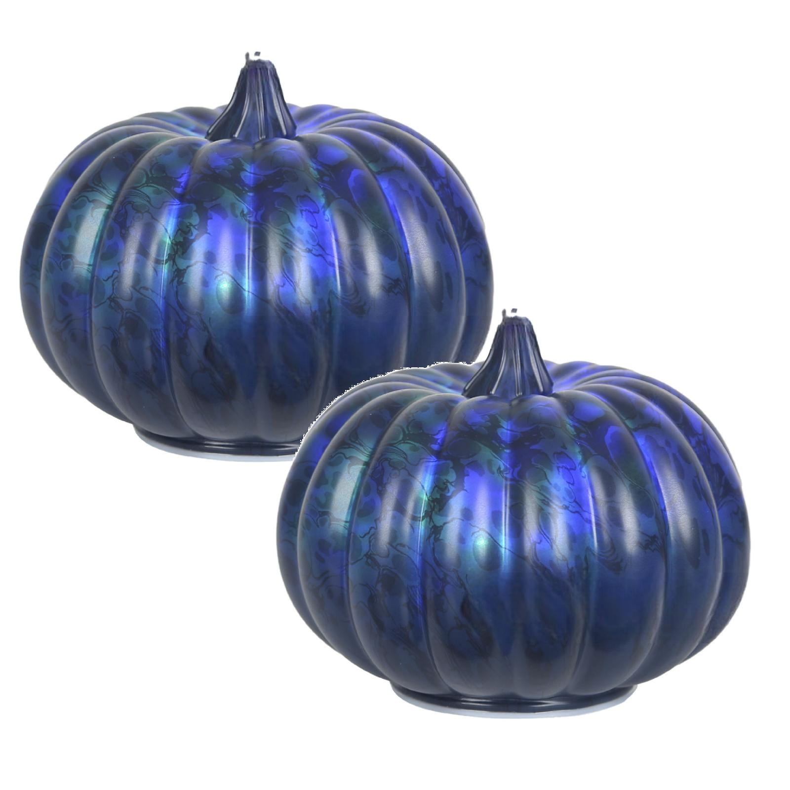 Leojiow 2Pcs Twinkle Led Light Pumpkins Timer Lighted Sparkling Starry ...