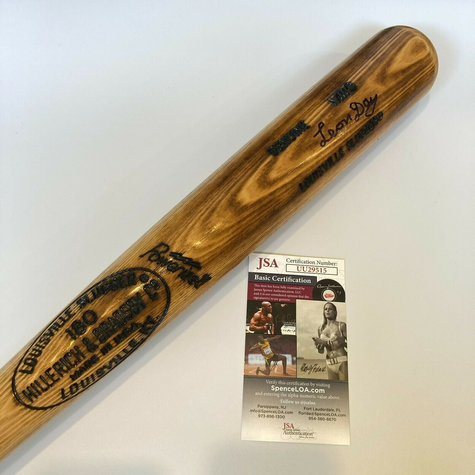 Leon Day Signed Baseball Bat Hall Of Fame Negro League JSA COA ...