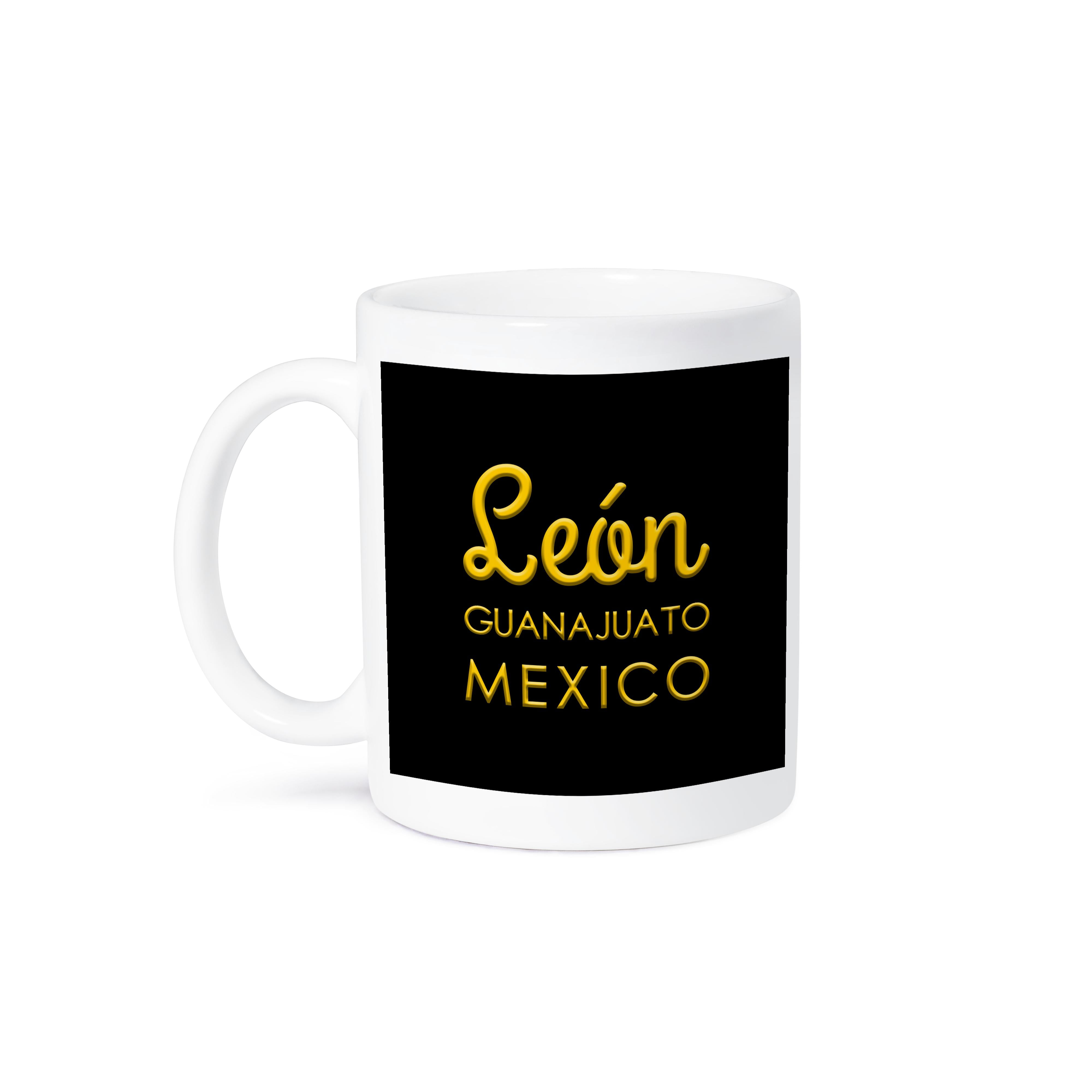 3drose, Leon, Guanajuato, Mexico. Yellow Text on Black Talisman, Charm ...