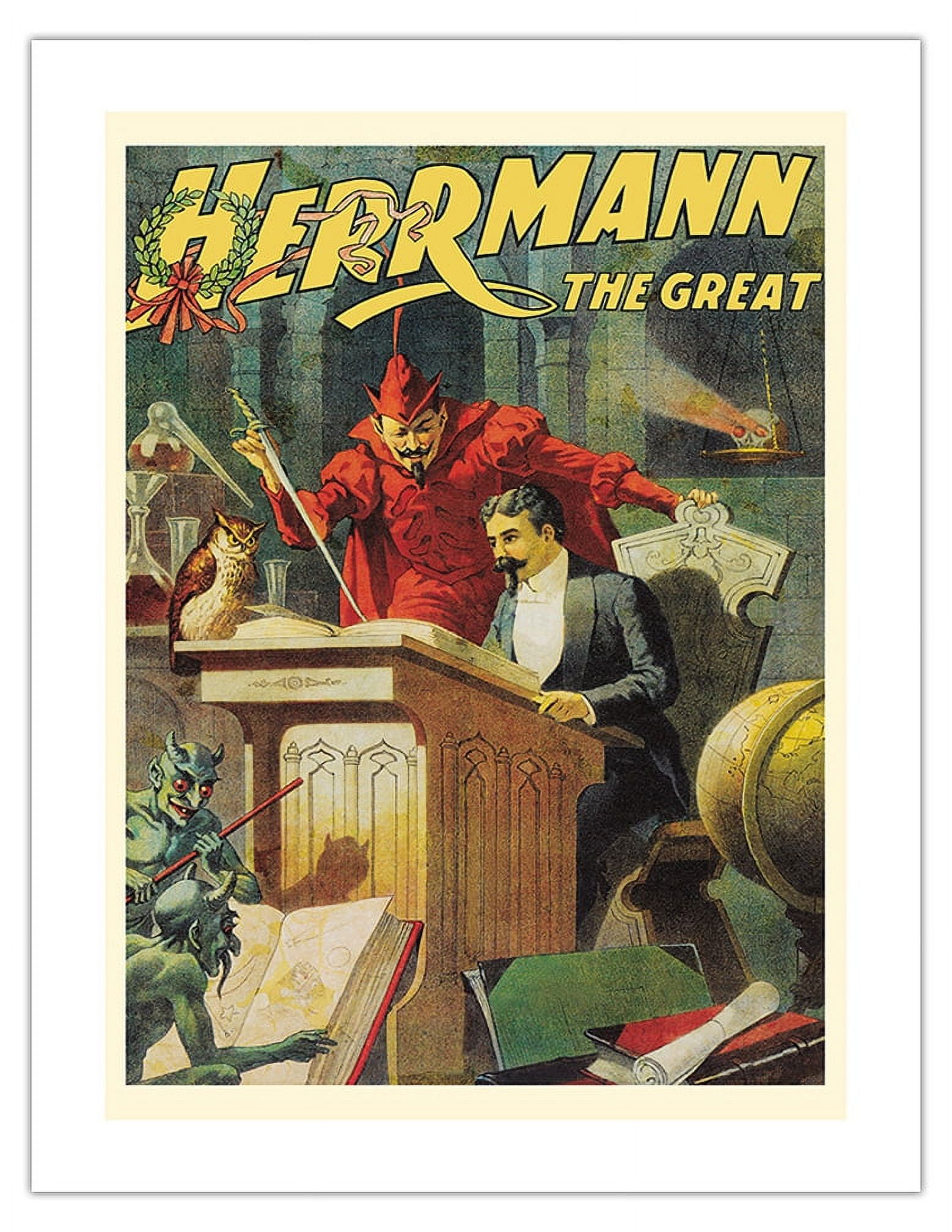 Leon Herrmann the Great - Vintage Magic Poster c.1900 - Bamboo Fine Art ...