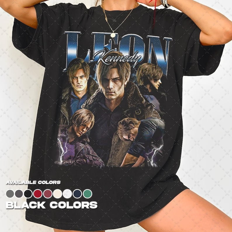 Leon Kennedy Graphic T-Shirt, Resident Evil Requiem Tee, Unisex Tee ...