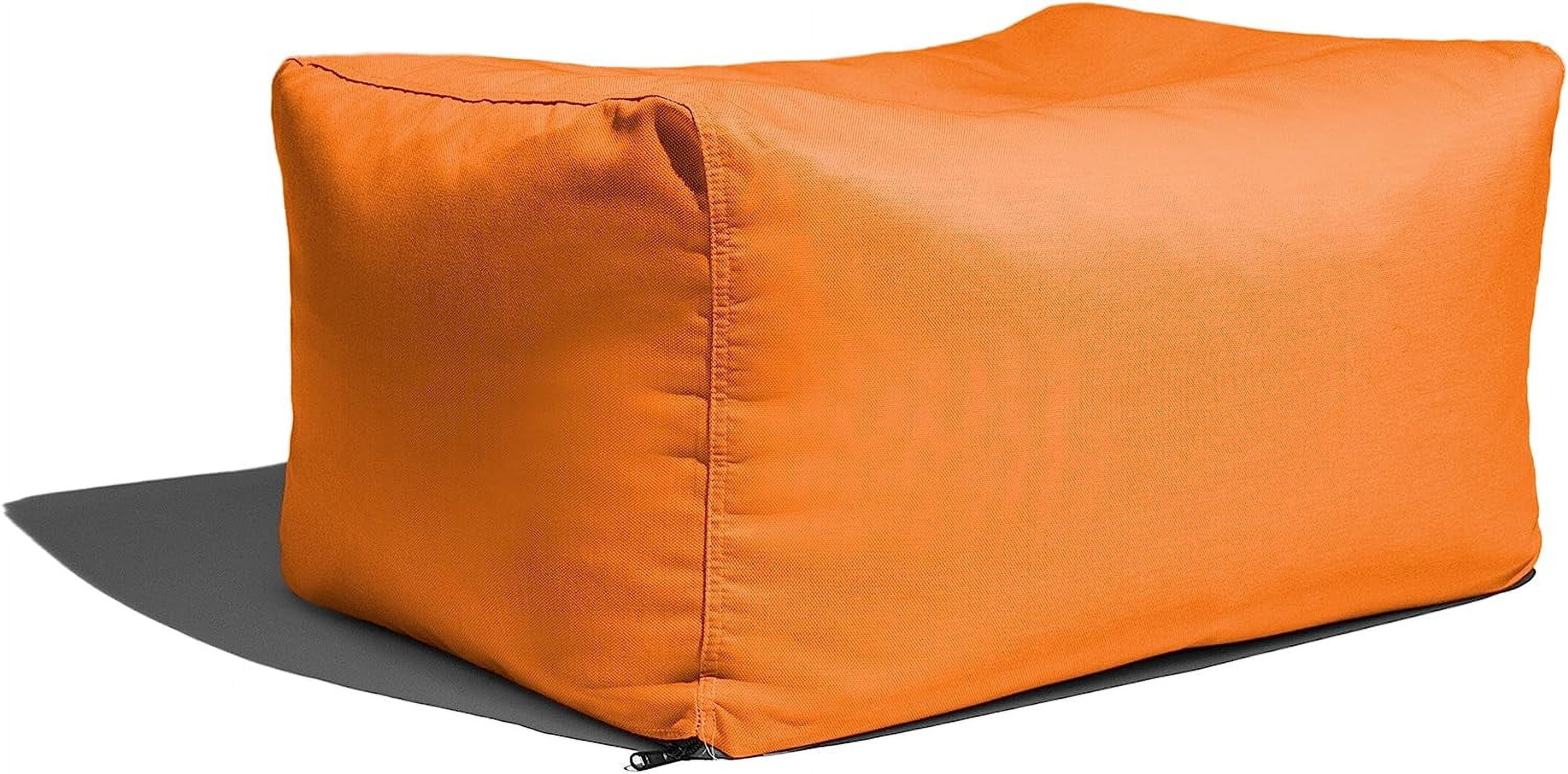 Leon Outdoor Bean Bag Ottoman Bench, Premium Sunbrella, Tangerine ...